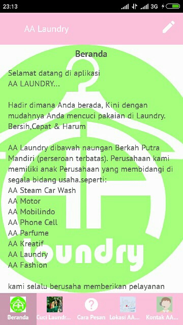 AA Laundry - Jemput Pakaian - Antara Pakaian