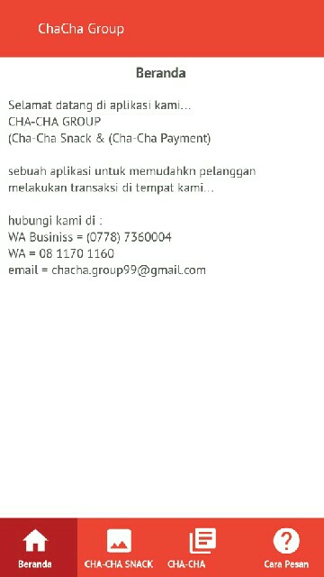Screenshot 1 Aplikasi ChaCha Group