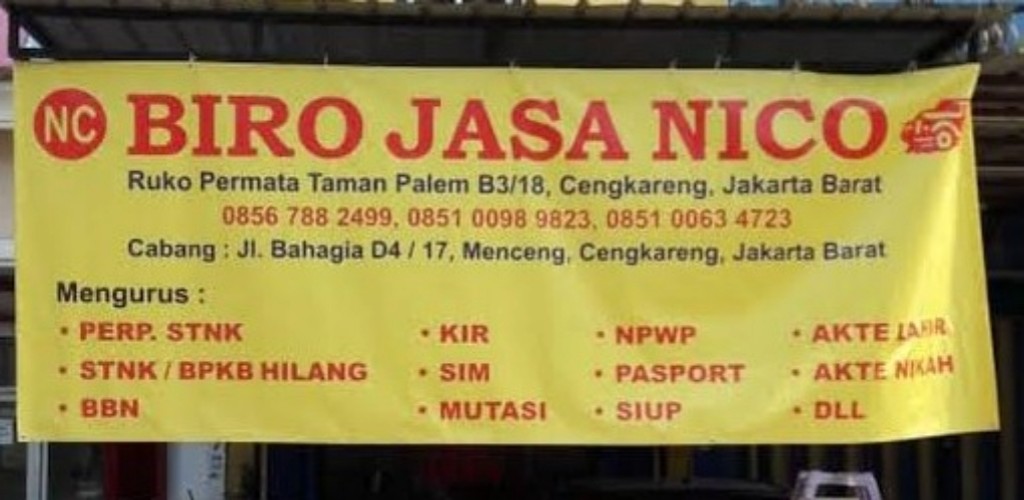 Biro Jasa Nico - Melayani perp.STNK,STNK Hilang,SIM,BBN,Mutasi,KIR ...