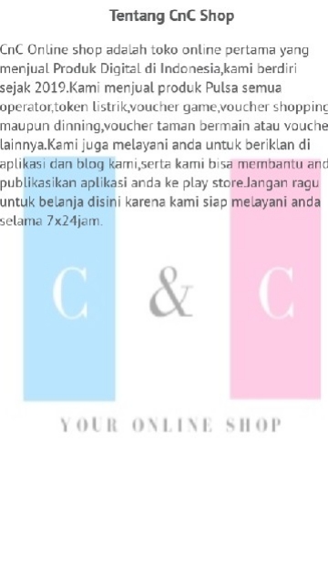 CnC Shop - CnC Shop menjual produk digital dan produk fisik