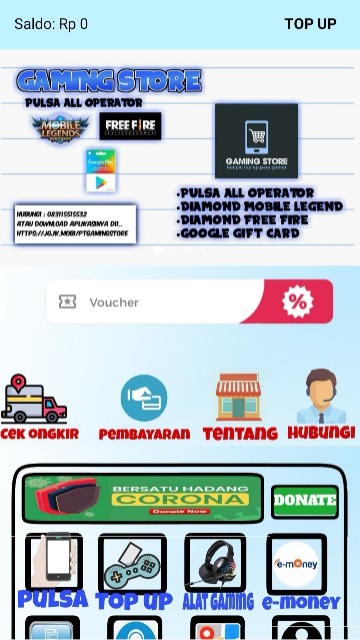 GAMING STORE - Aplikasi top up para gamer