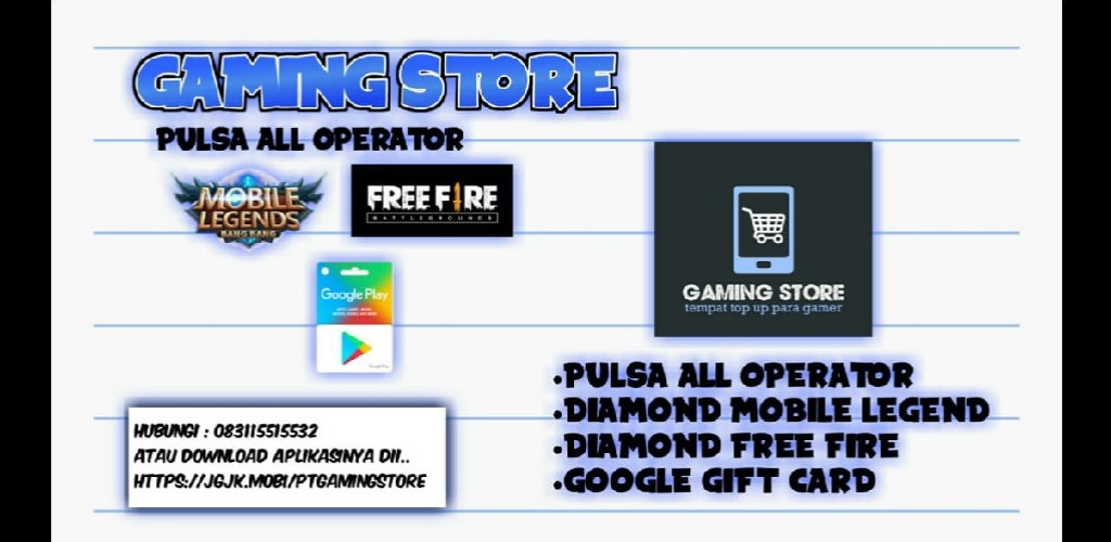 GAMING STORE - Aplikasi top up para gamer