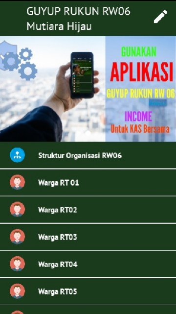 Screenshot 2 Aplikasi GUYUP RUKUN RW06 Mutiara Hijau
