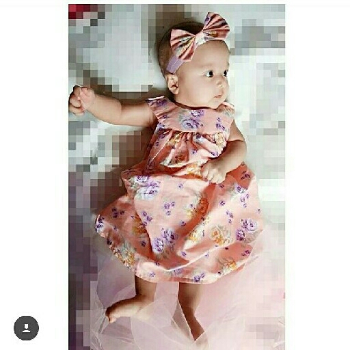 Rasya Dress Flowers Peach | Amabelle Store