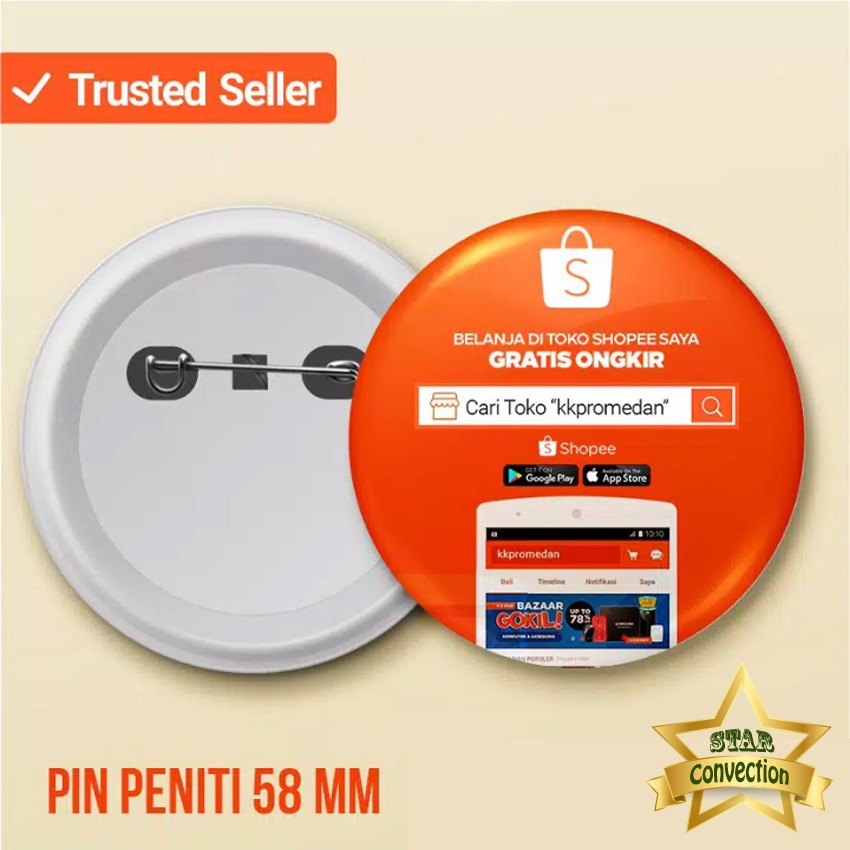 Pin Peniti 58 mm | Star Konveksi