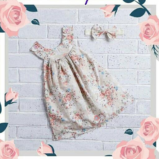 Rasya Dress Flowers Creamy | Amabelle Store