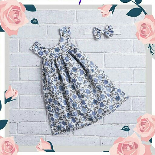 Rasya Dress Flowers Grey | Amabelle Store
