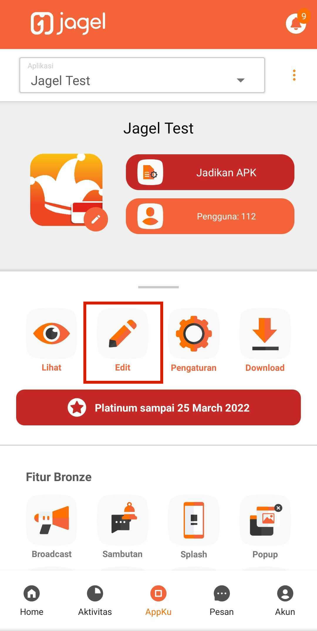 tampilan aplikasi jagel 2022